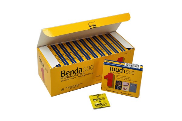 (УПАКОВКА 12 ШТ) Антигельминтный препарат от Benda 500 Mebendazole Thai ...